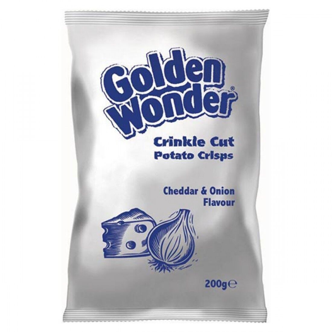 Golden Wonder Cheese & Onion Crinkle Cut Crisps 8 x 200g - Planet Candy